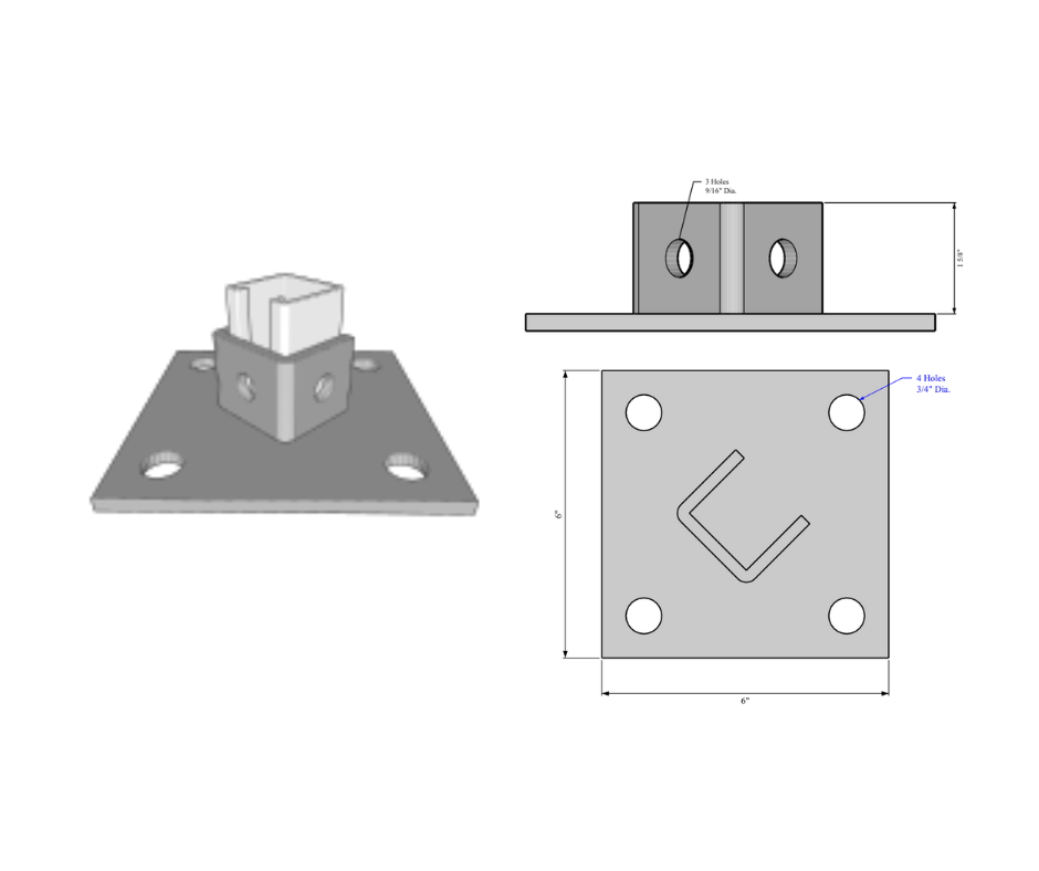 General Fittings | 3013 Post Base | Power Utility Products Co