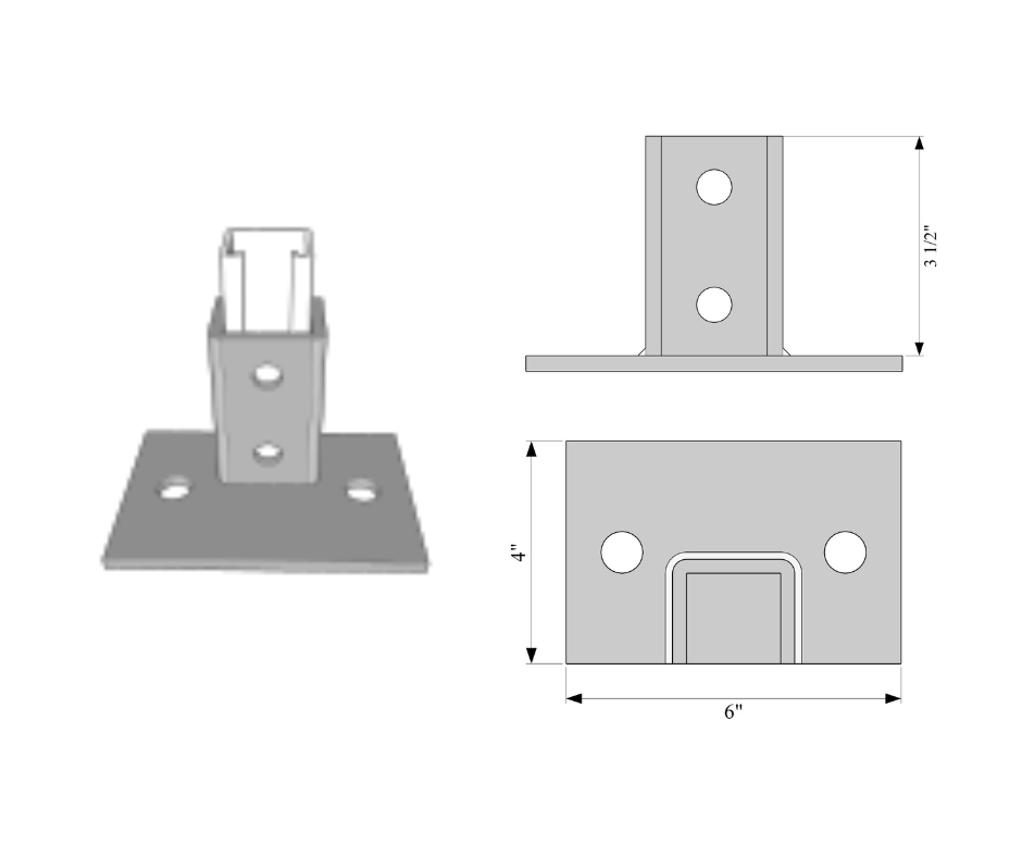General Fittings | 3025FL Post Base | Power Utility Products Co