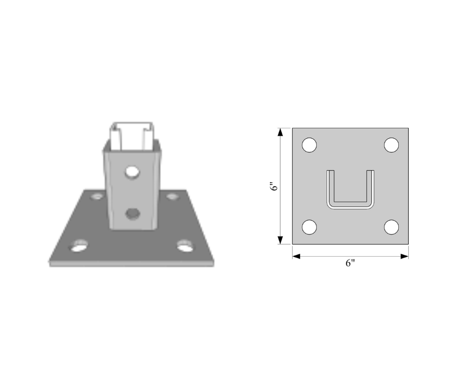 General Fittings | 3033SQ Post Base | Power Utility Products Co